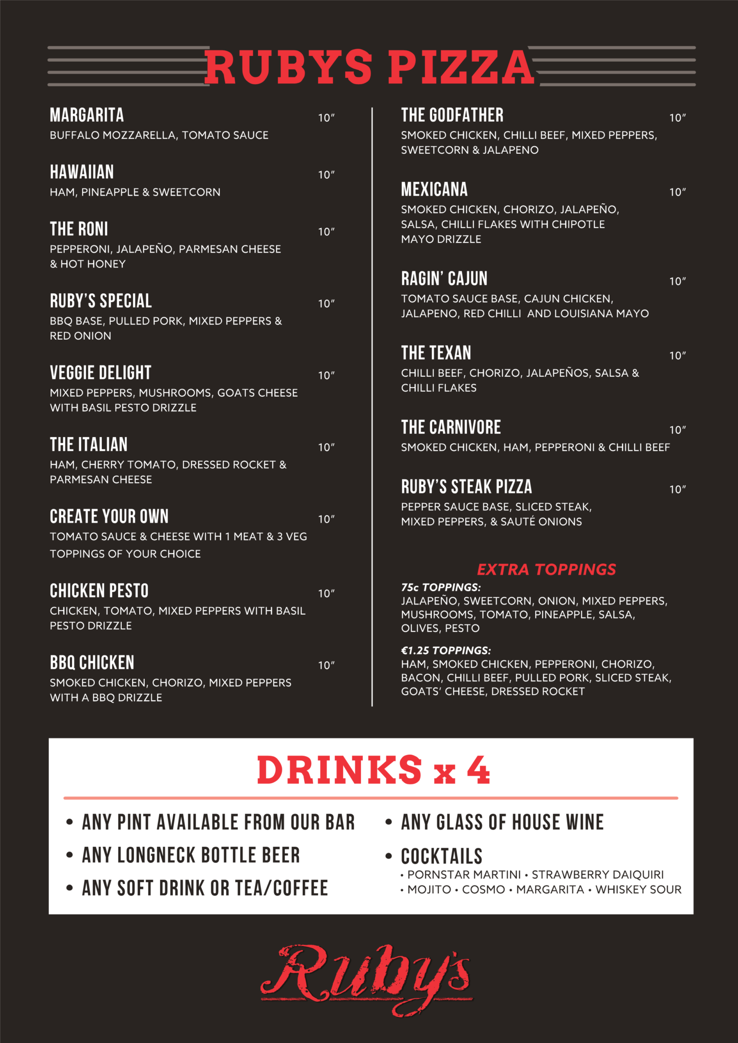 Rubys Pizza and Grill Restaurant Swords Dublin mouth ...