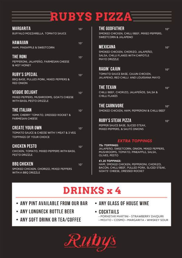 Rubys Pizza and Grill Restaurant Swords Dublin mouth ...